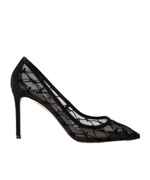 AQUAZZURA Nude Bow-embroidered Pumps
