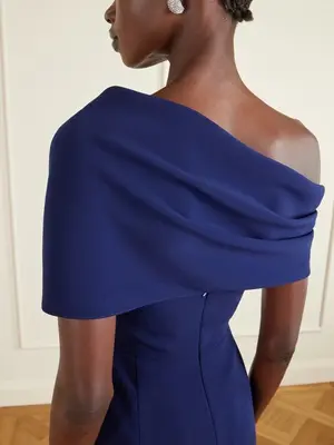 Carolina Herrera Off-the-shoulder Draped Crepe Dress