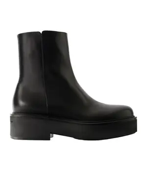 GIANVITO ROSSI Leather Zip Up Ankle Boots