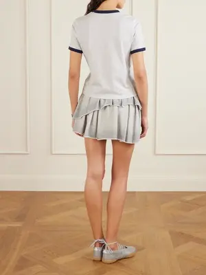 SPORTY  RICH Sporty & Rich Two-tone Printed T-shirt