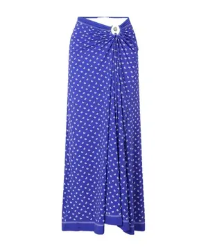 Christopher Esber Bandana-print Ruched Long Skirt