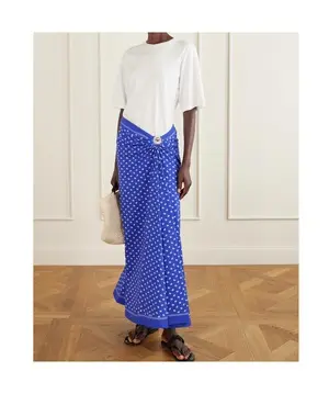 Christopher Esber Bandana-print Ruched Long Skirt