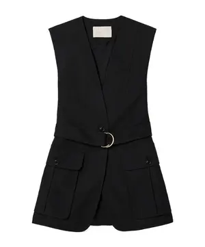 Ulla Johnson Lyocell-blend Twill Vest - Black