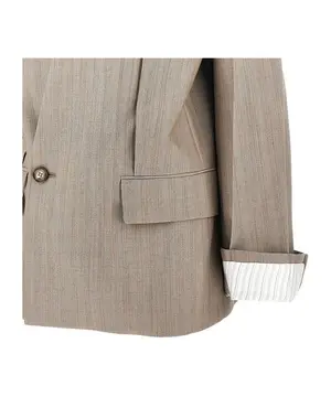 Victoria Beckham Collarless Double-breasted Blazer