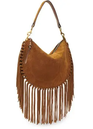 Isabel Marant Étoile Suede Shoulder Bag With Fringe Details