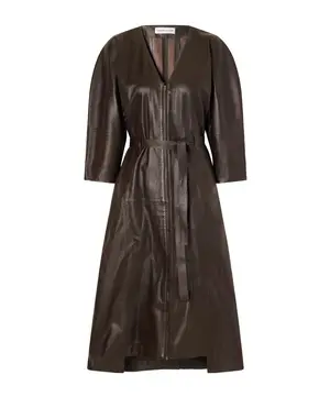 Victoria Beckham Lace-up Leather Midi Dress