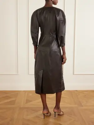 Victoria Beckham Lace-up Leather Midi Dress