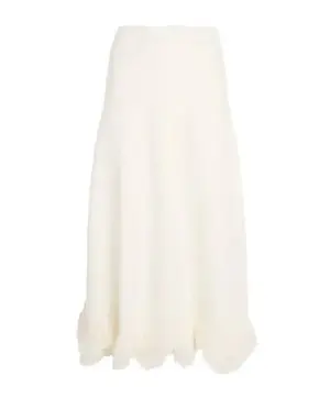 Ulla Johnson High-waisted Midi Skirt With Tassel Trim