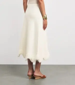 Ulla Johnson High-waisted Midi Skirt With Tassel Trim