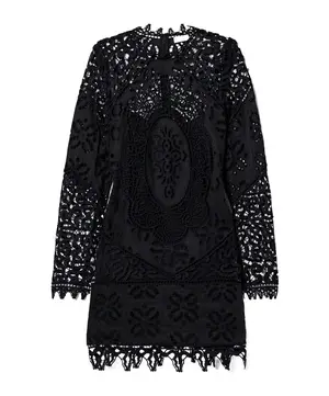Ulla Johnson Cordedlace Trimmed Linen Mini Dress