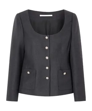 Alessandra Rich Embellished Wool-flannel Jacket