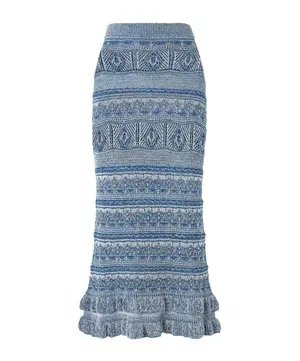 Etro Ruffled Crocheted Maxi Skirt