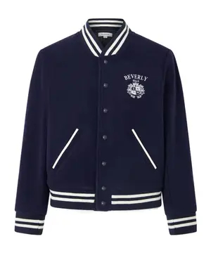 SPORTY  RICH Sporty & Rich Beverly Hills Embroidered Wool Baseball Jacket