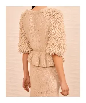 Ulla Johnson Hand-knitted Alpaca Crew Neck Sweater With Ring Details