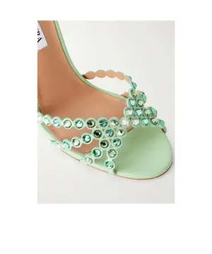 AQUAZZURA Embellished Leather Sandals
