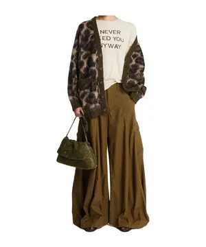 R13 V-neck Leopard Print Cardigan