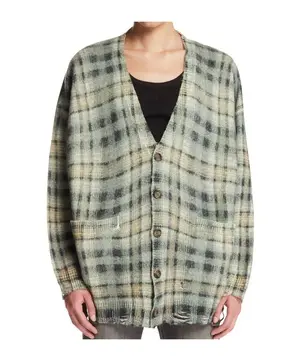 R13 Plaid-check Cardigan