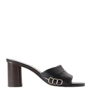J.W.ANDERSON Loafer Whipstitched Leather Mules - Black
