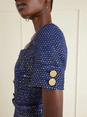 Carolina Herrera Tie-waist Tweed Dress