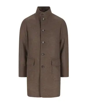 Loro Piana High-neck Sweater Coat - Brown