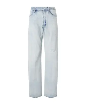 Auralee Distressed Wide-leg Jeans - White