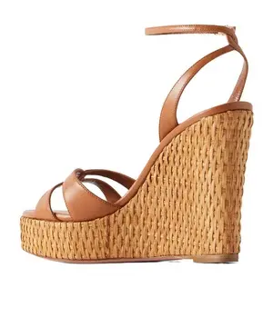 AQUAZZURA Leather Wedge Sandals