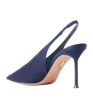 AQUAZZURA Solid-color Suede Slingback Pumps