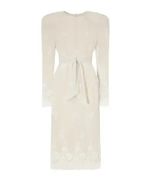 Magda Butrym Lace-trimmed Crepe Midi Dress
