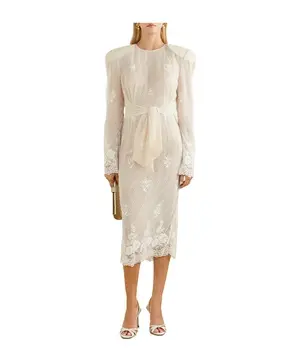 Magda Butrym Lace-trimmed Crepe Midi Dress