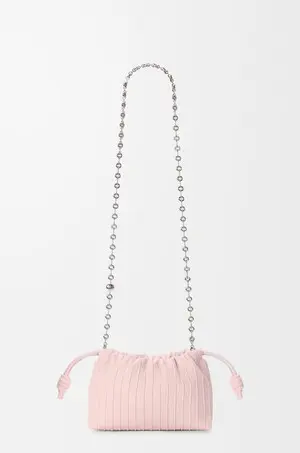 Loewe Mini Flamenco Pleats Purse In Nappa Lambskin - Crystal Powder