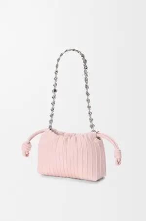 Loewe Mini Flamenco Pleats Purse In Nappa Lambskin - Crystal Powder