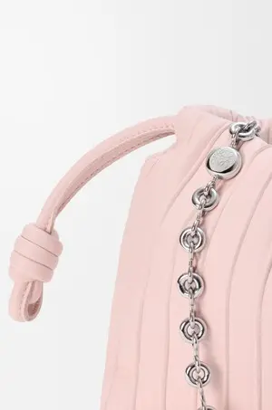 Loewe Mini Flamenco Pleats Purse In Nappa Lambskin - Crystal Powder