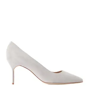 Manolo Blahnik Suede Pointed Toe Stiletto Pumps
