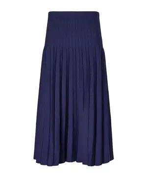 Staud Pleated Knitted Midi Skirt