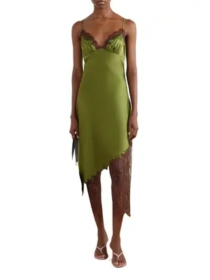 Staud Lacepaneled Midi Dress