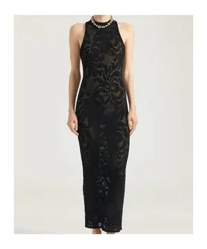 Givenchy Midi Dress In Knitted Floral Lace