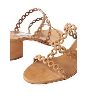 AQUAZZURA Perforated Suede Mules