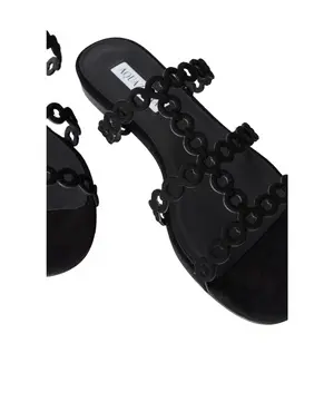 AQUAZZURA Chain Perforated Suede Flats