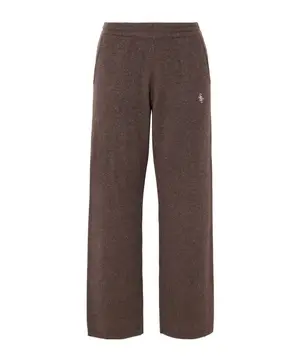 SPORTY  RICH Sporty & Rich Embroidered Cashmere And Wool Blend Trousers