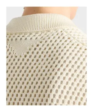 Prada Linen And Cotton Knit Cardigan - Nude