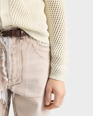 Prada Linen And Cotton Knit Cardigan - Nude