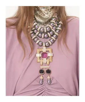 Valentino Garavani Long Sleeve Draped Dress With Embellished Neckline