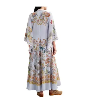 Etro Pussy-bow Printed Silk Maxi Dress