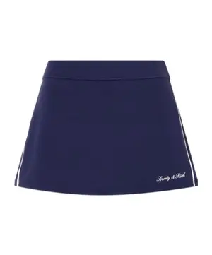 SPORTY  RICH Sporty & Rich Striped Jersey Tennis Mini Skirt - No