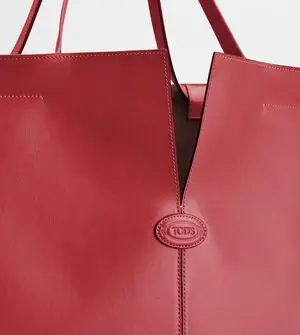 TOD'S Large Di Bag Folio Leather Tote Bag