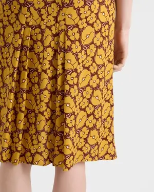Prada Embroidered Floral Print Sablé Dress