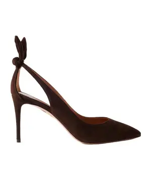 AQUAZZURA Solid Color Suede Pumps - Black