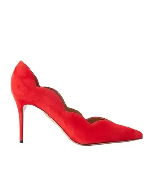 AQUAZZURA Solid Color Suede Pumps - Red