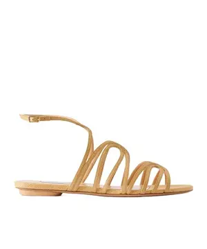 AQUAZZURA Serenade Raffia Flat Sandals - No