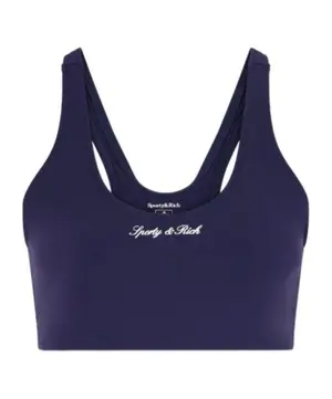 SPORTY  RICH Logo-print Stretch-jersey Sports Bra - No